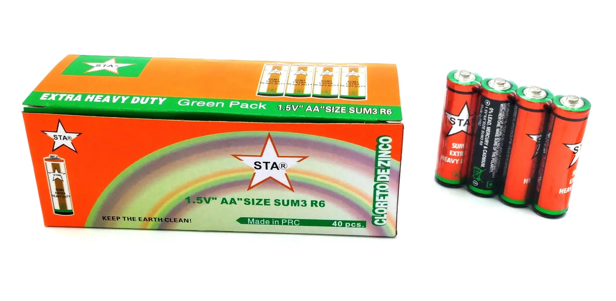 Carbon Zinc R6p Aa Um3 1.5v No.5 Aluminium Jacket Dry Cell Battery ...