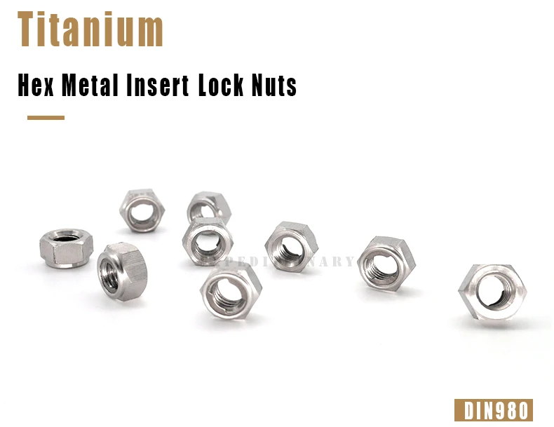 Din980 M4 M5 M6 M8 M10 Titanium All Metal Insert Hex Self Locking Nut ...