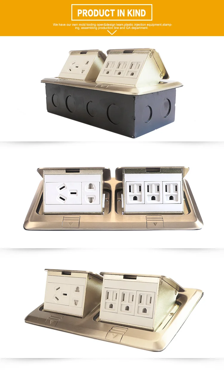 Dual / Double Floor Mounted Electrical Pop Up Outlet Socket With ...