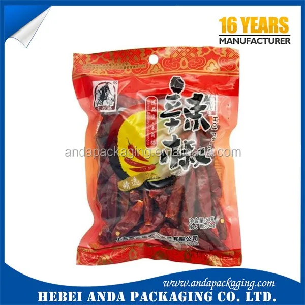 Printed Plastic Red Chilli Bag Packaging / Seasoning Packaging Sachet ...