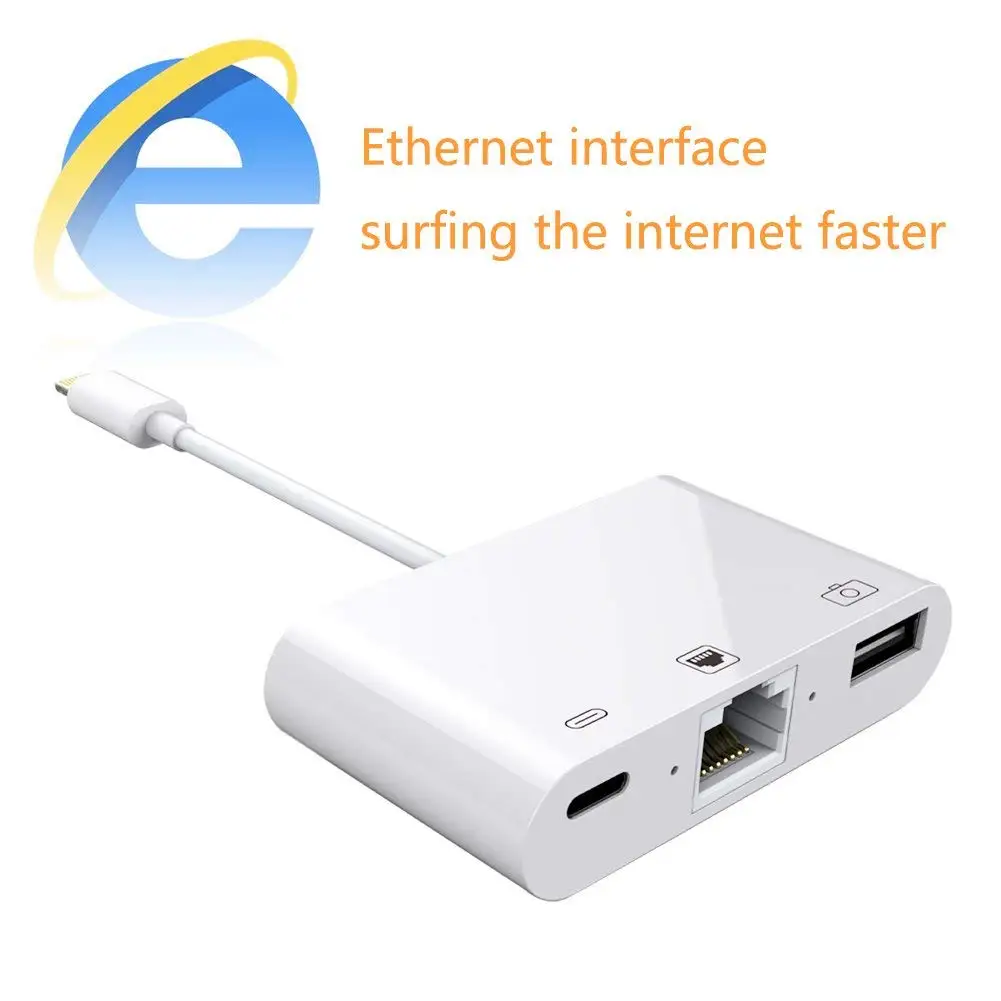 8 Pin To Rj45 Ethernet Lan Wired Network Adapter,Iphne Ipd To Usb ...