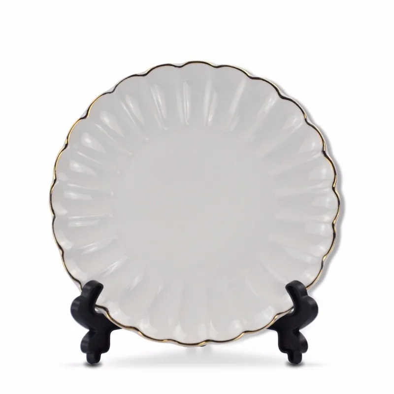 Sunmeta 8 Inch Sublimation Plate with Golden Rim - Stocked