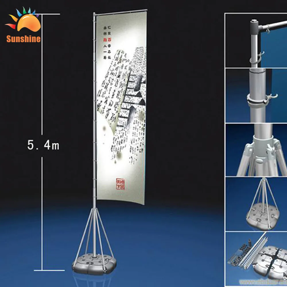 Portable Outdoor Telescopic Flagpole Banner Flag 5m Telescopic Event ...
