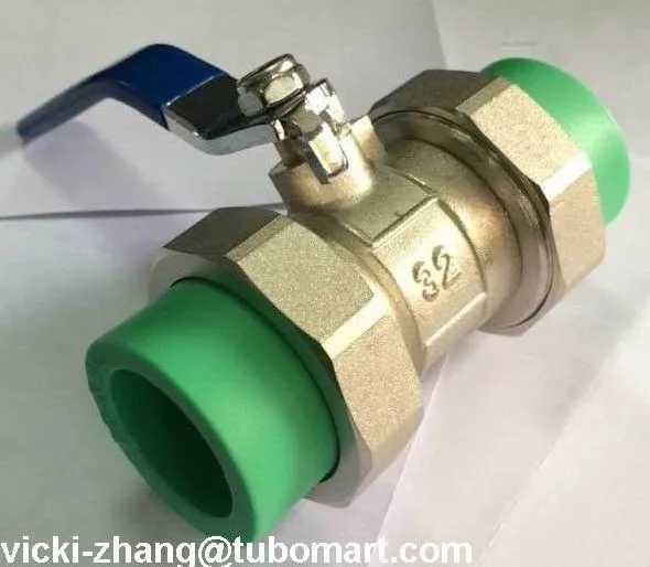 Good Quality Ppr Valve With Ppr Double Union 32mm Brass Body Brass Core ...