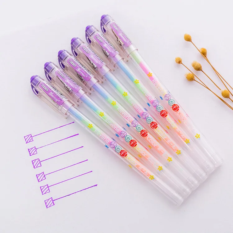 Creative Korea Diy Use 6 In 1 Color Change Pen 6 Colors Water Color Pen ...