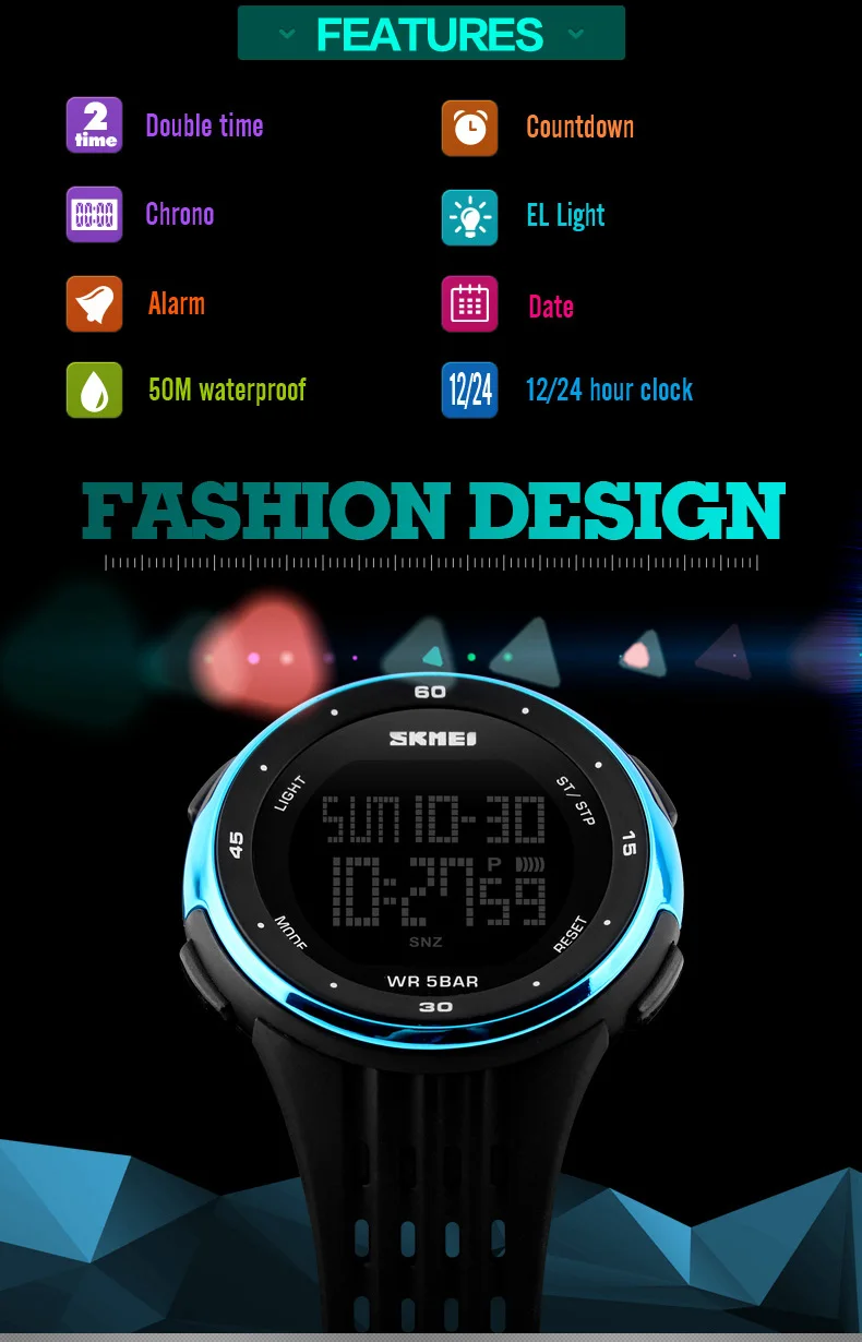 Skmei 1219 Waterproof Modern Digital Watches Led Watch - Buy Digital Watch Instructions,Best ...