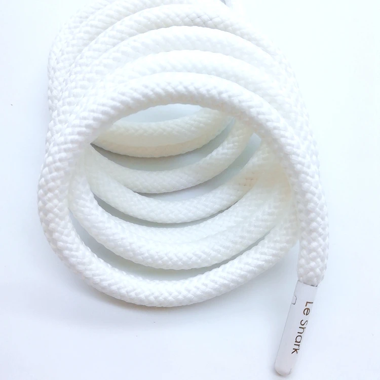 Wholesale White Polyester Drawcord Round String With Engrave Logo Metal ...