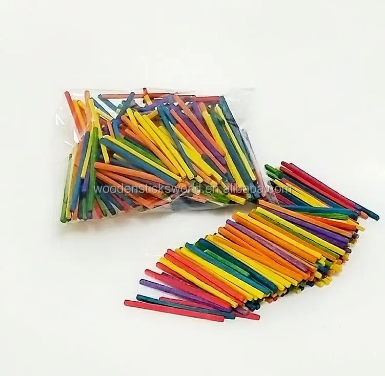 Wooden Color Match Sticks For Kids Diy Handle Craft Kit - Buy Color ...