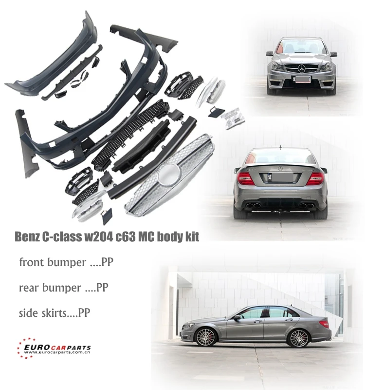 W204 Body Kit C63 Mc 2011year~ For Mb C-class W204 C200 C180 C300 C260 ...
