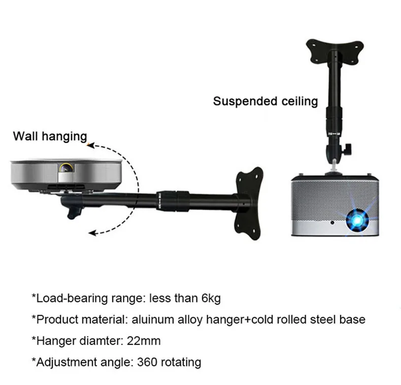 Universal Retractable Overhead Drop Ceiling Projector Mount