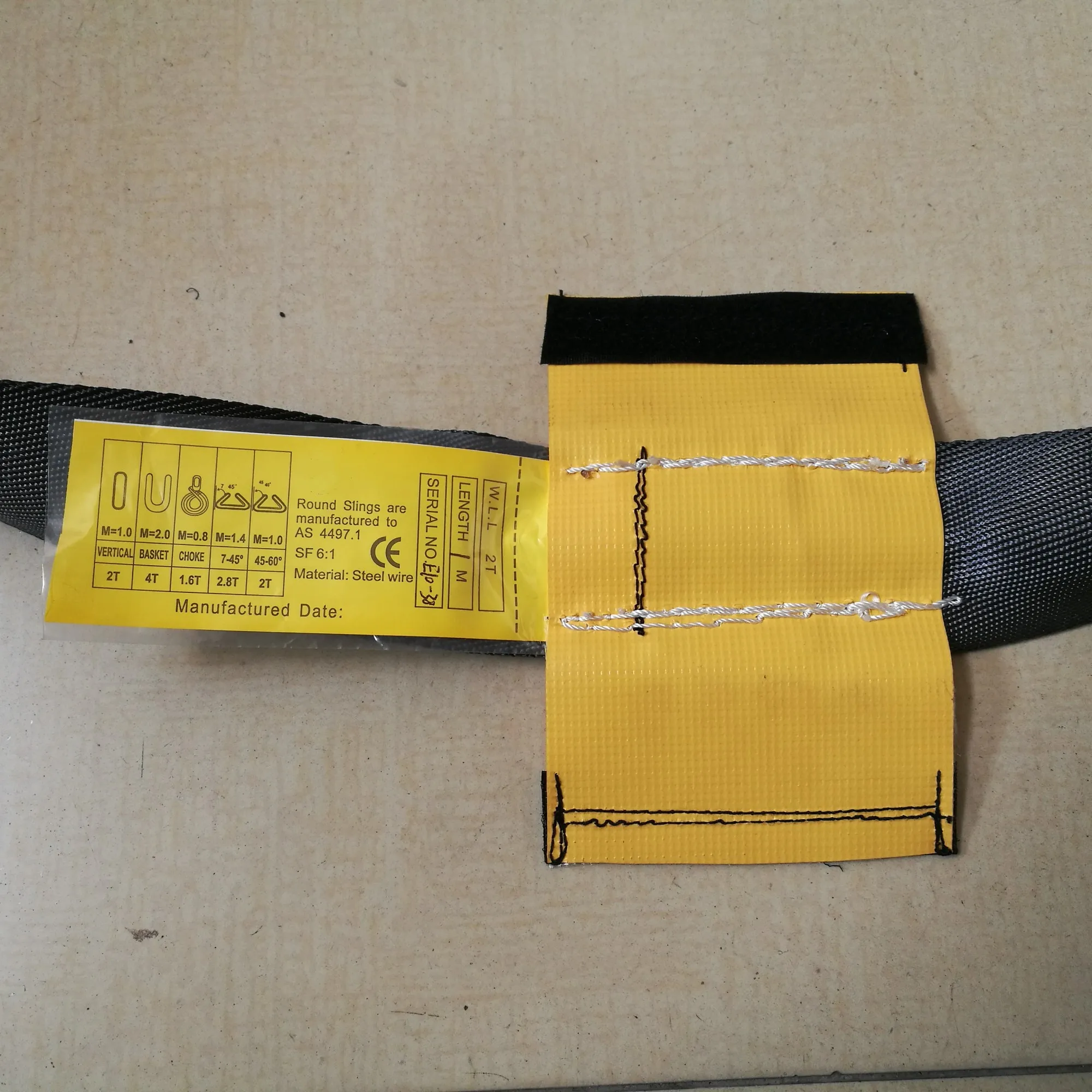 Endless Lifting Wire Sling with Polyester Jacket Black