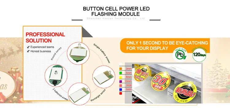CR2032 Battery Powered Mini Blinking LED Lights for Display