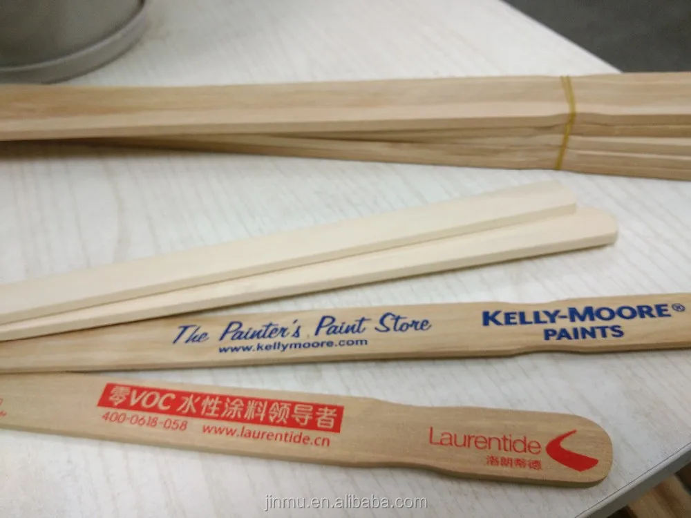 Customized Logo Printed Stir Sticks High Quality Wooden Paint Stir ...