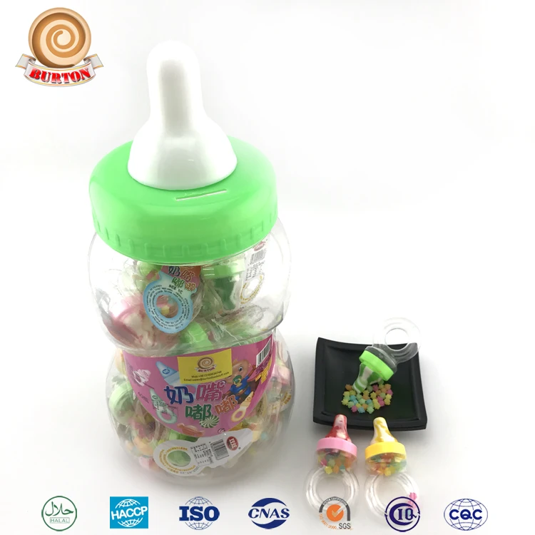 Bottle With Pacifier Nipple Ring Sweet Mini Hard Candy - Buy Nipple ...
