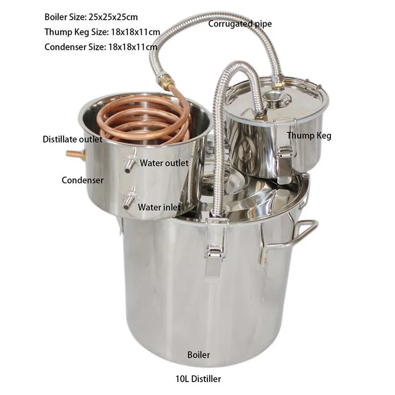 Food-grade 304 Stainless Steel Alcohol Wine Distiller Home Brewing Wine ...