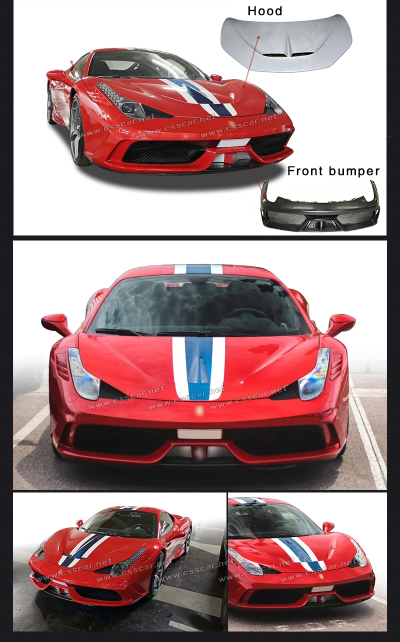 Special Style Body Kit Front Bumper Hood Bonnet For Ferrari 458 - Buy ...