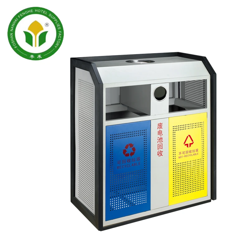Outside Battery Can Iron Classifying Garbage Double Bin Waste Bin Trash Bin| Alibaba.com