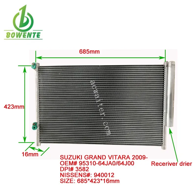 用于 Suzuki Grand Vitara 2009 Oem95310-64ja0 的空气平行流汽车 Ac 冷凝器/64j00 ...