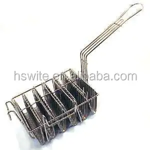 Cooking Tool 6 Cells Stainless Steel Taco Shell Fry Basket Of Strainer ...