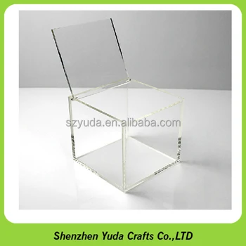 Customized Acrylic Package Box Clear 6 Sided Acrylic Cubes With Screw ...