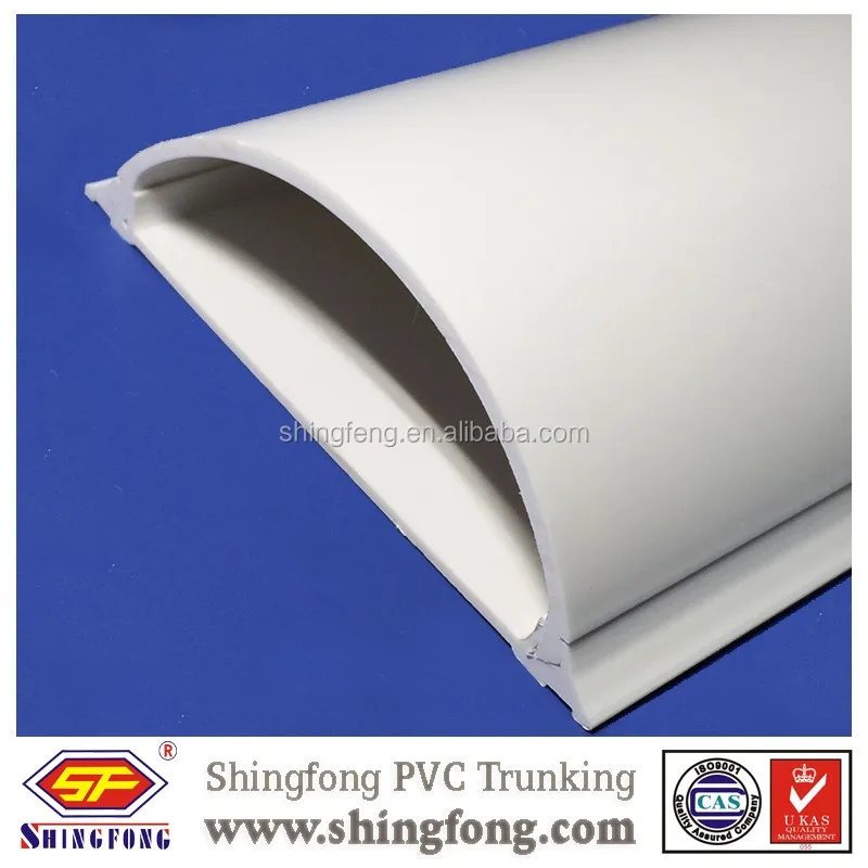 Electrical Half Moon Pvc Cable Trunking Pvc Floor Wiring Duct Plastic ...
