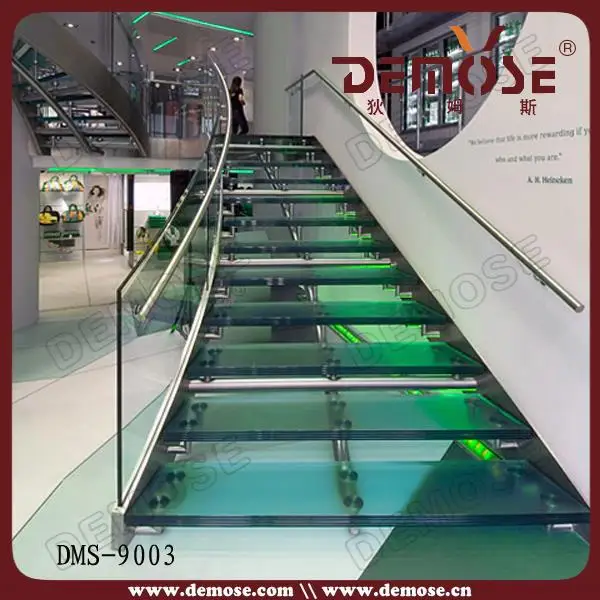 Plexiglass Stairs With Prefab Steel Stair Stringers - Buy Prefab Steel ...