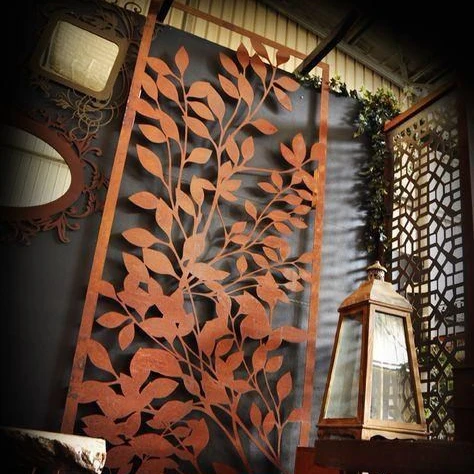 Corten Steel Villas Rusty Metal Gates And Corten Gates Fence For ...