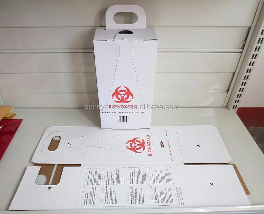 Hospital Biohazard Kraft Paper Sharp Box Safety Container - Buy Sharp Box,Safety Container,Sharp ...