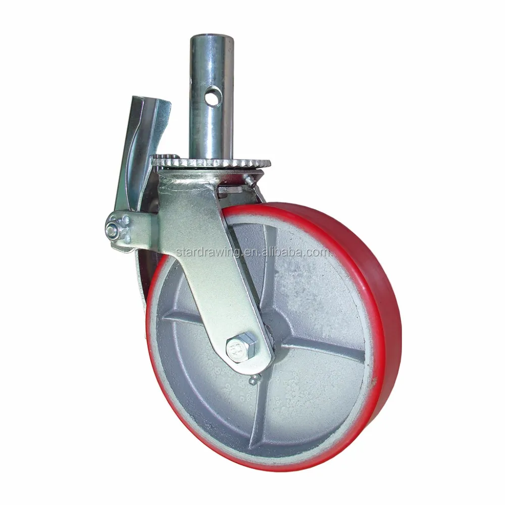 Ss Scaffolding Caster Wheel With Brake 5 6 8 Inch Pu On Cast Iron - Buy ...