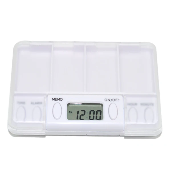 Weekly Timed Pill Box Reminder Mini Digital Alarm Clock Medicine ...
