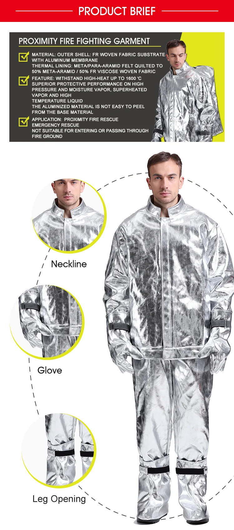 Cg Fuego Aluminizado Resirtant Incendios Bombero Traje - Buy Ropa ...