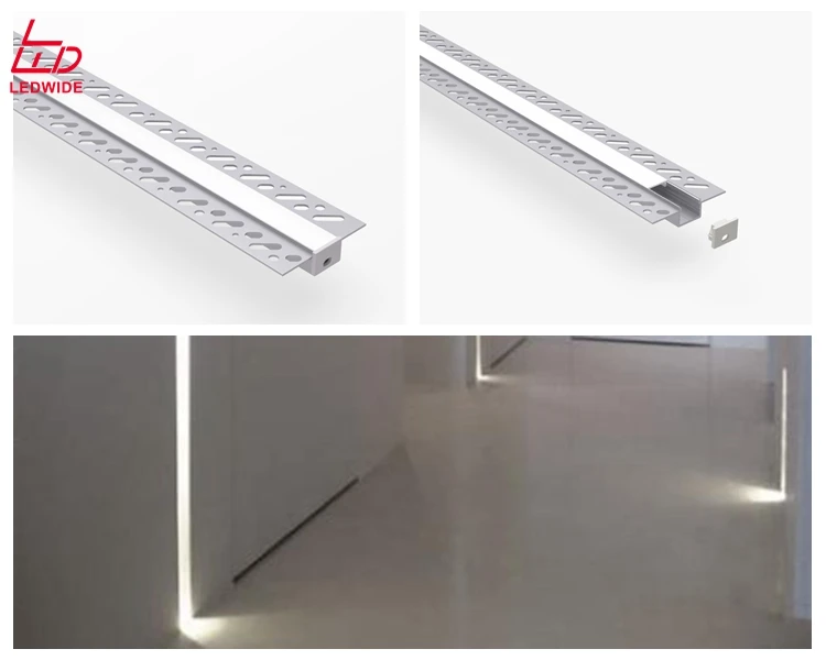 Tira De Perfil Led De Aluminio Personalizada,1m,2m,Canal Empotrado De ...