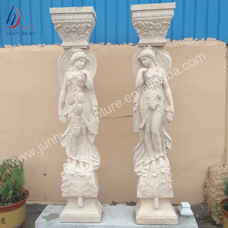 Natural Marble Figure Statue Pillar Design - Buy Figure Statue Pillar ...