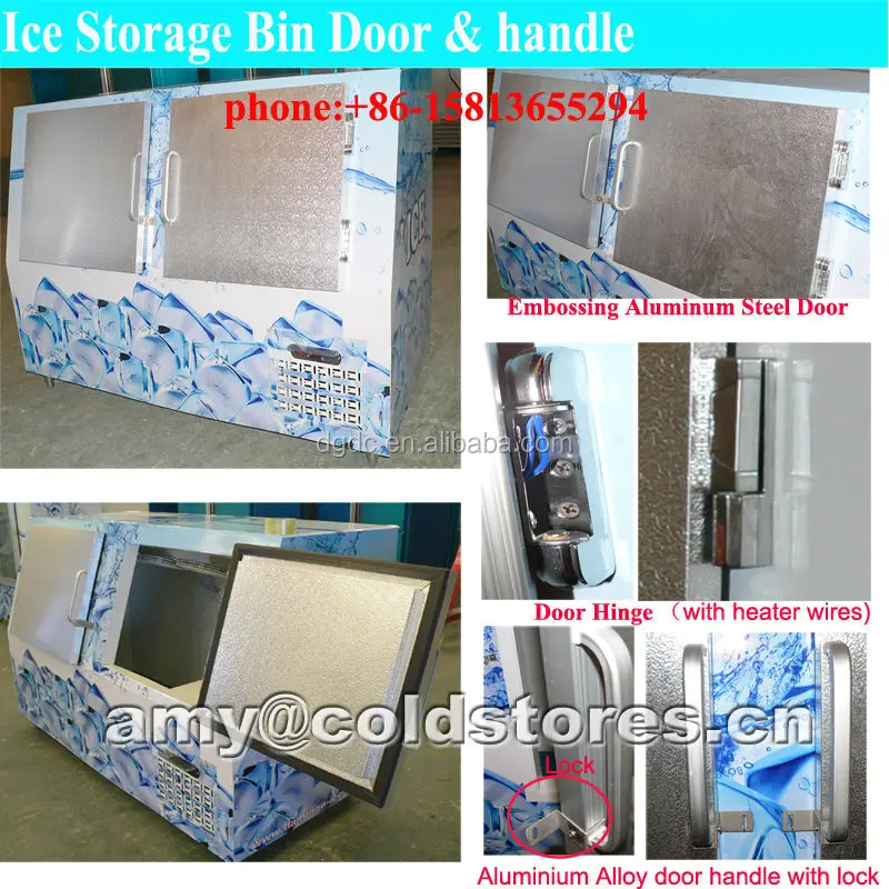 2 Slat Solid Door Ice Storage Commercial Ice Cooler Box