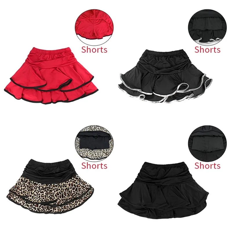 10 Patterns Girls Milk Silk Mini Latin Dance Skirt Professional Quality ...