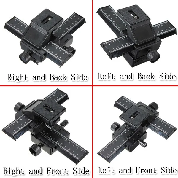 Sale Black Aluminum 4 Way Macro Focus Rail Slider For Camera With 1/4 ...