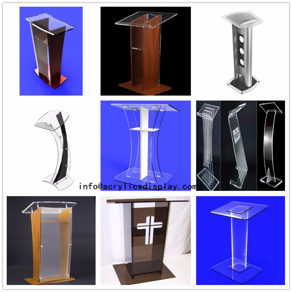 Cost Price Hot Selling Curved Clear Acrylic Podium With Logo - Buy ...