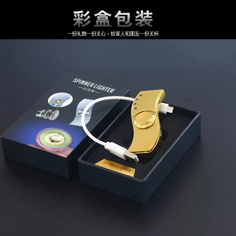 Fidget Spinner Lighter Toy Alloy Hand Finger Usb Rechargeable Fidget ...