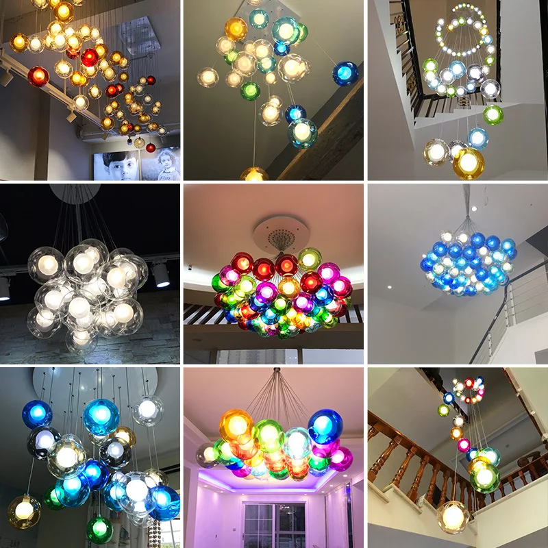 Modern Colorful Glass Ball Pendant Lights for Dining Rooms ...