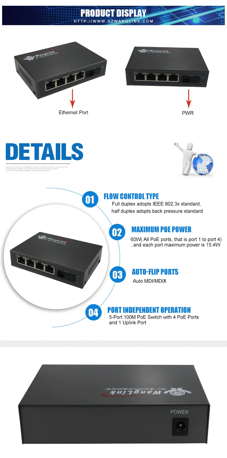 Network Switch 4 Port Poe Ethernet Hub - Buy Network Switch,4 Port Poe ...