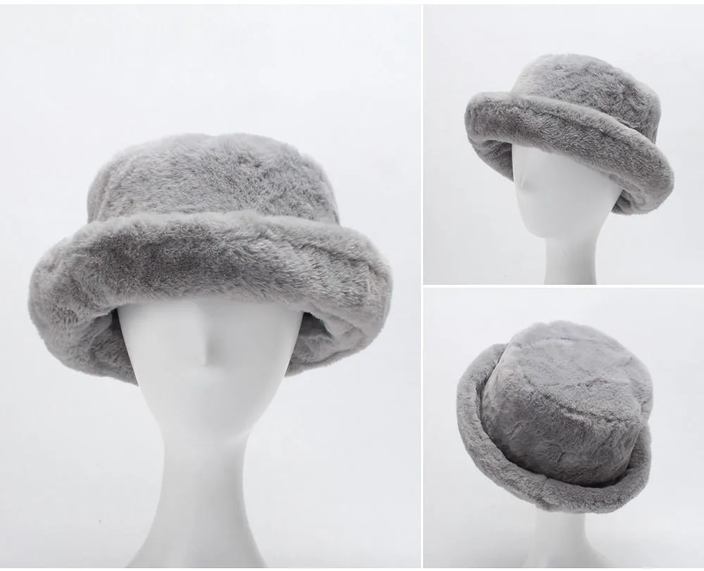 Attractive Design Jtfur Women Fluffy Hat Warm Imitation Faux Rabbit Fur ...
