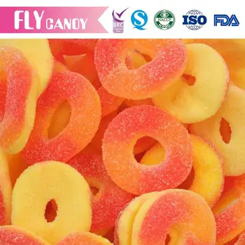 Peach Pink Color Bulk Gummy Candy Sweets,Peach Rings Gummy Halal Sweets ...