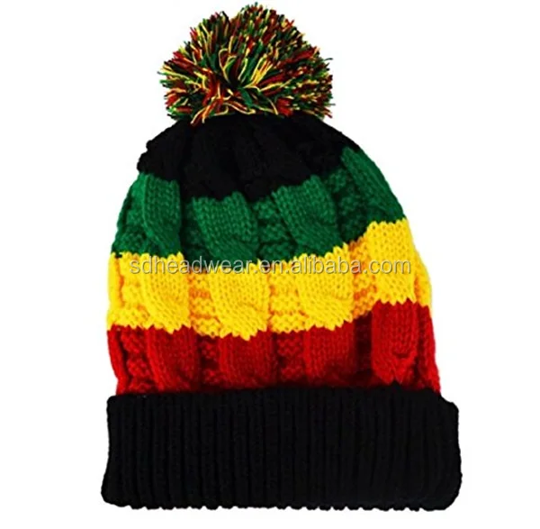 Reggae Slouch Beanie Rasta Hat - Crochet Rasta Beanie Hat