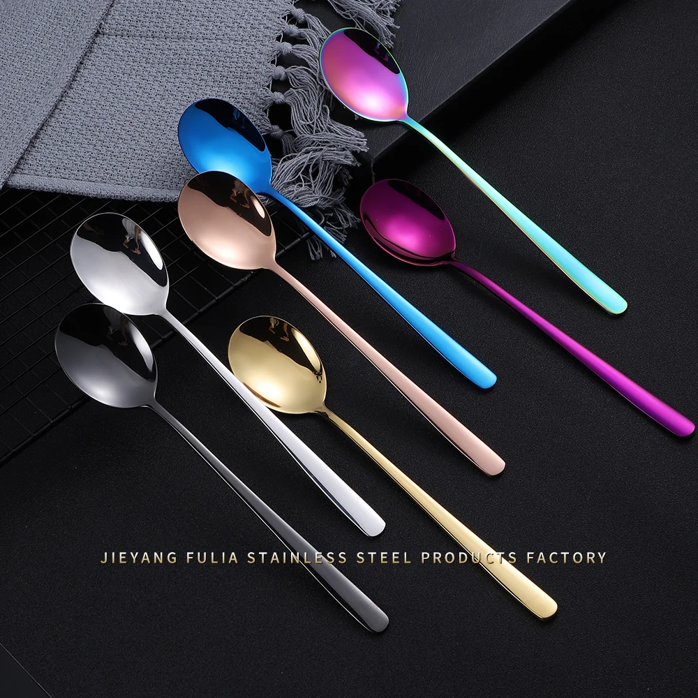 Stainless Steel Spoon Titanium Flatware Dinnerware Korean Style Cutlery ...