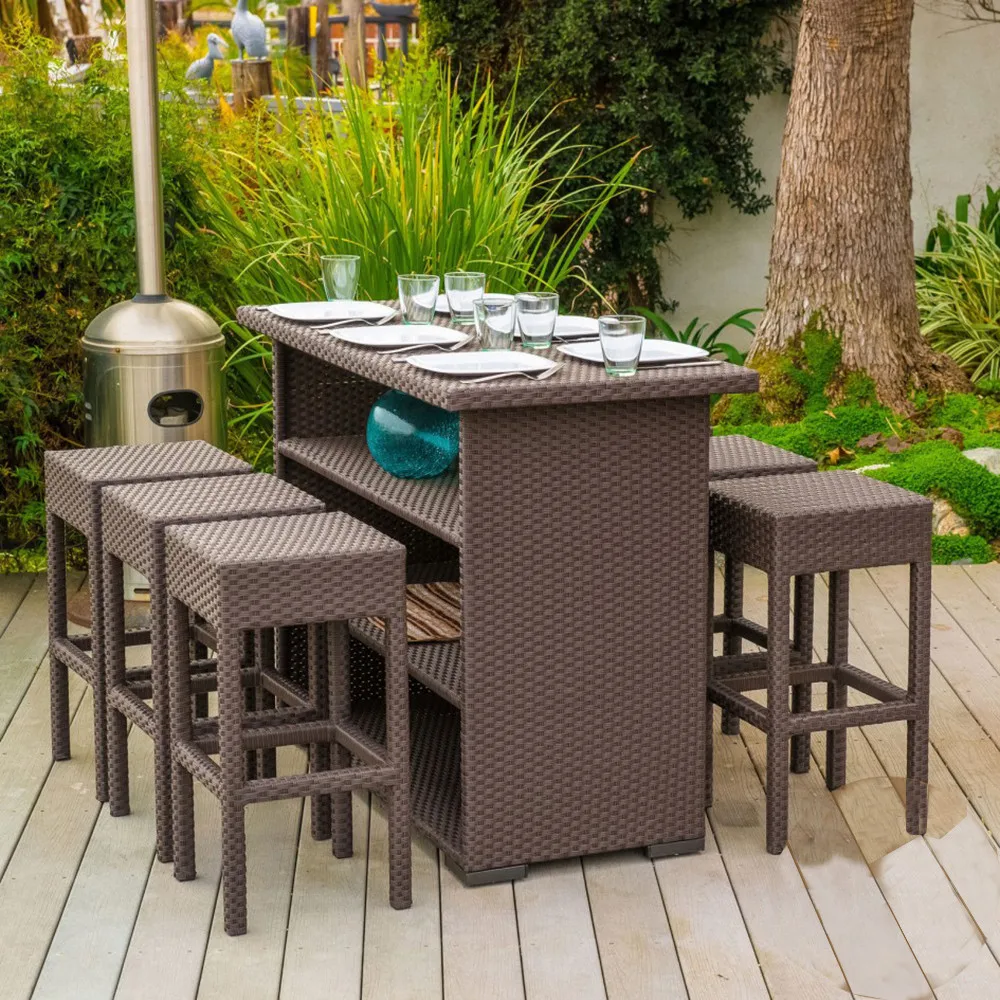 Commercial Outdoor Bar Designs Rattan Aluminum Bar Counter Stools - Buy ...