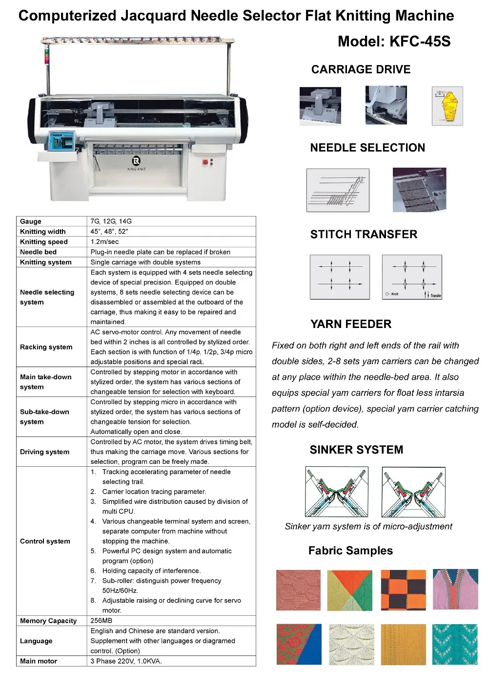 Home Computerized Needle Selector Jacquard Flat Knitting Machine