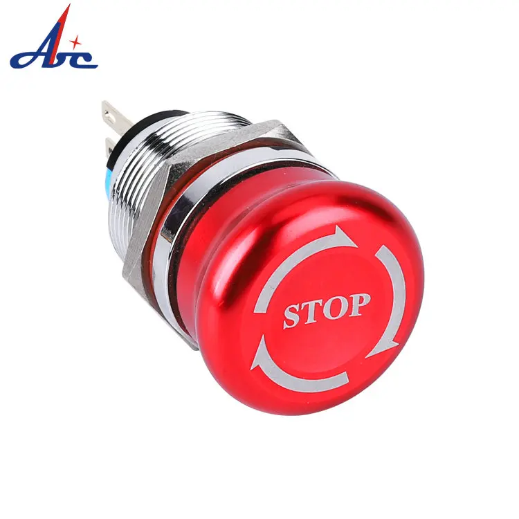 22mm E Stop Button Red Mushroom Waterproof Emergency Stop Push Switch - Buy E Stop Push Button ...