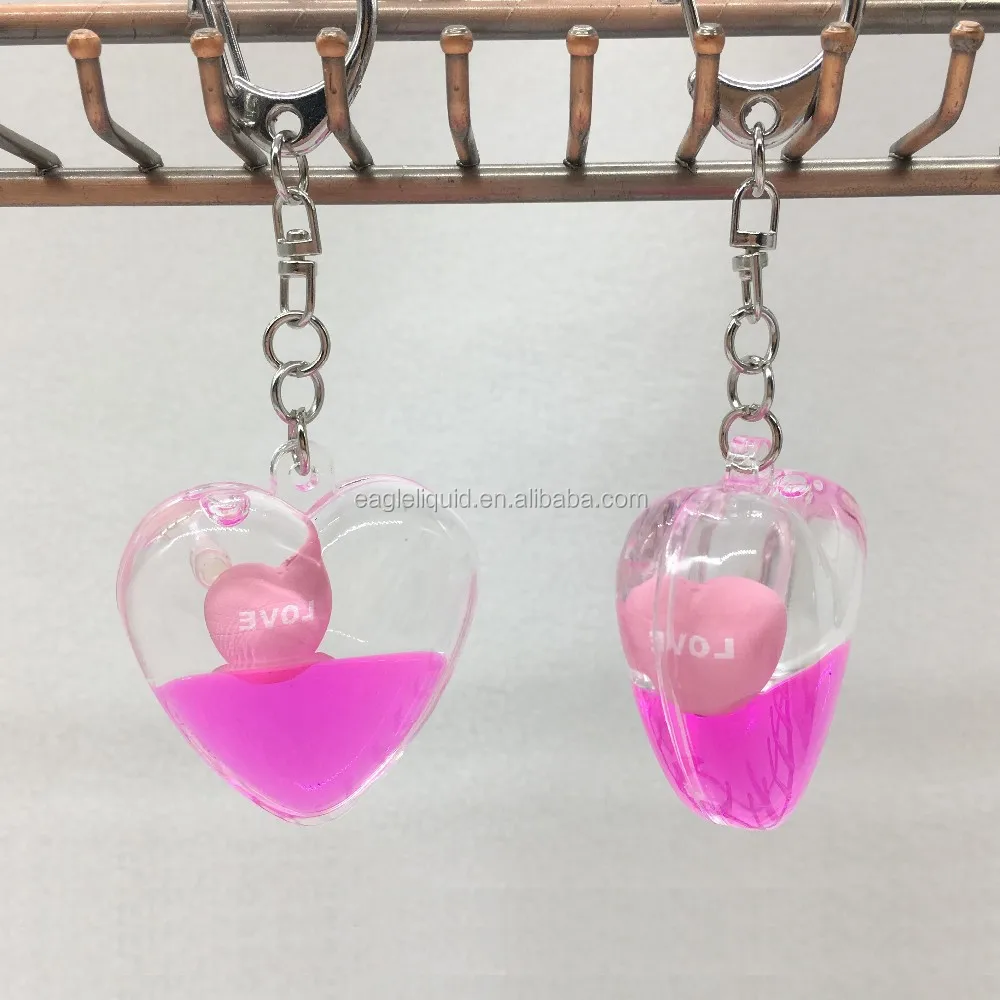 Floating Keychain With 3d Floater Novelty Keyring Liquid Oil Water ...