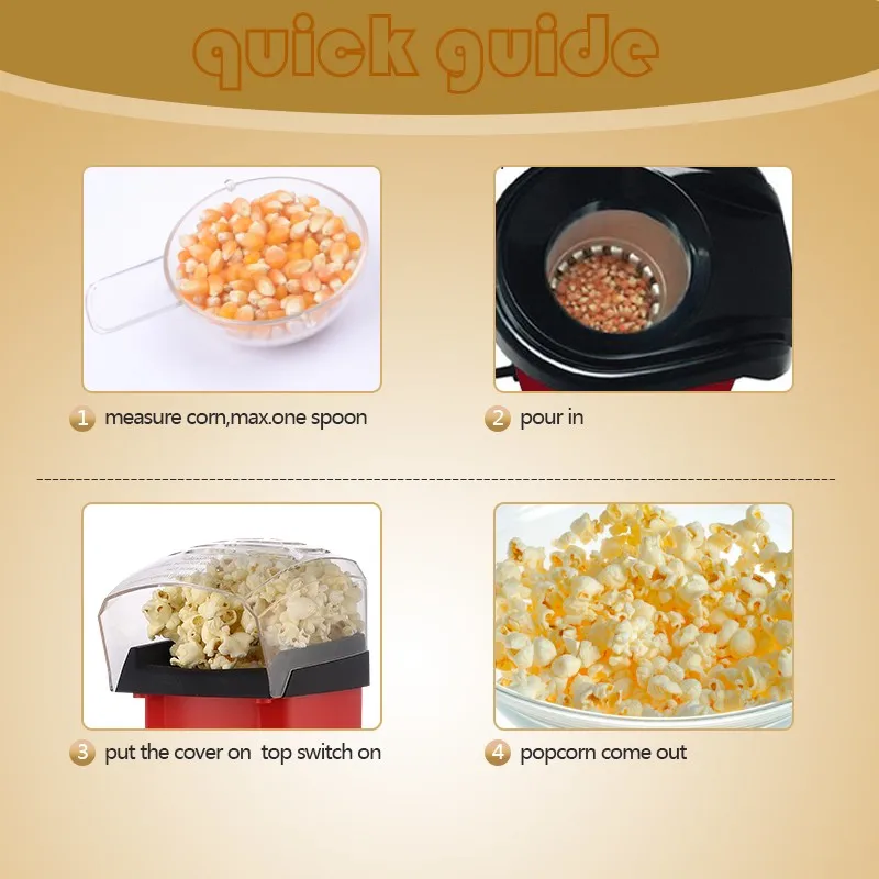 Small Scale Popcorn Machine - Hot Air Electric Popcorn Maker