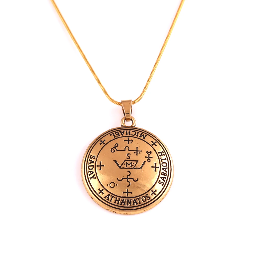 N0342 Vintage Newest Archangel MICHAEL Talisman in Gold Snake Chain ...